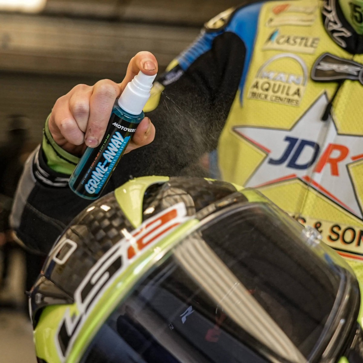 Motoverde Grime Away Helmet, Goggles & Visor Cleaner Available from ...