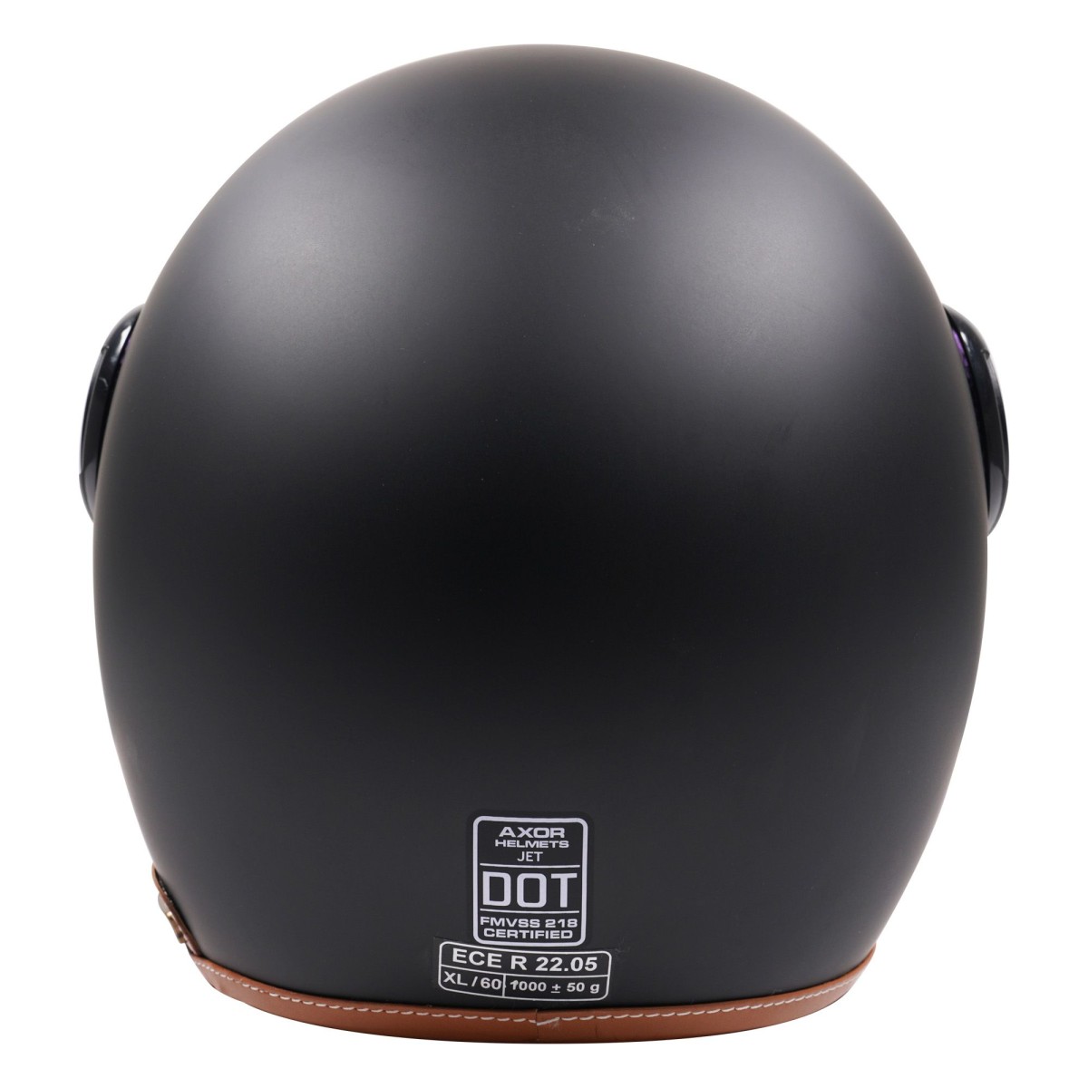 Axor Jet Black/Brown Open Face Crash Helmet Available from Farkham Hall ...