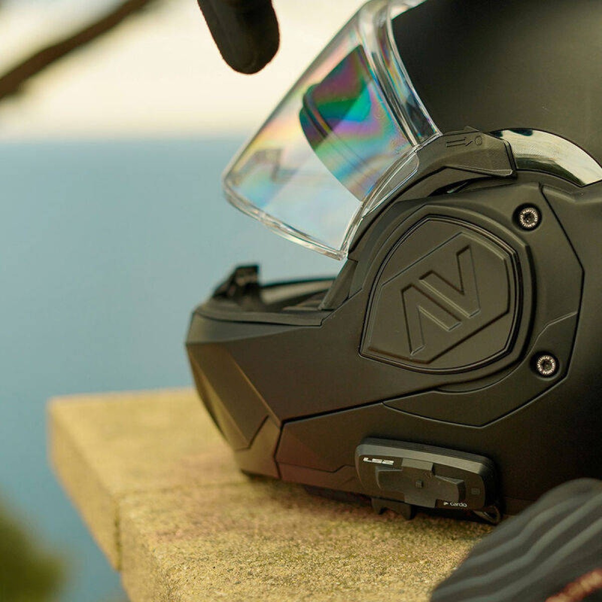 LS2 Vector II Solid Matt Black Crash Helmet with Pre-Installed 4x ...