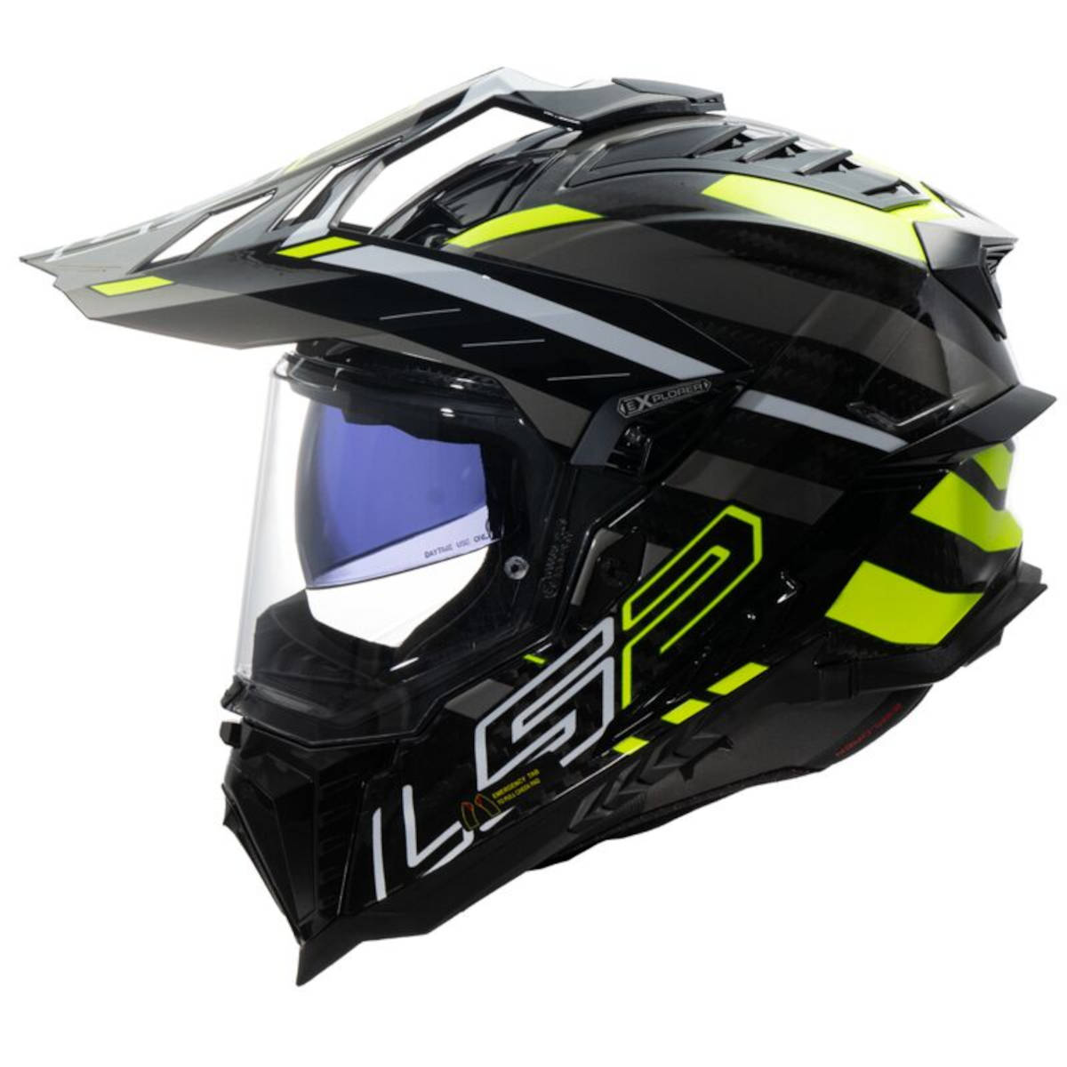 LS2 MX701 Explorer Carbon Adventure Edge Black Titanium & H-V Yellow ...