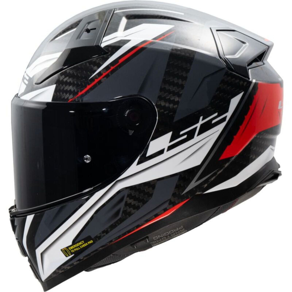 LS2 Vector II Carbon Savage White & Red Crash Helmet Available from ...
