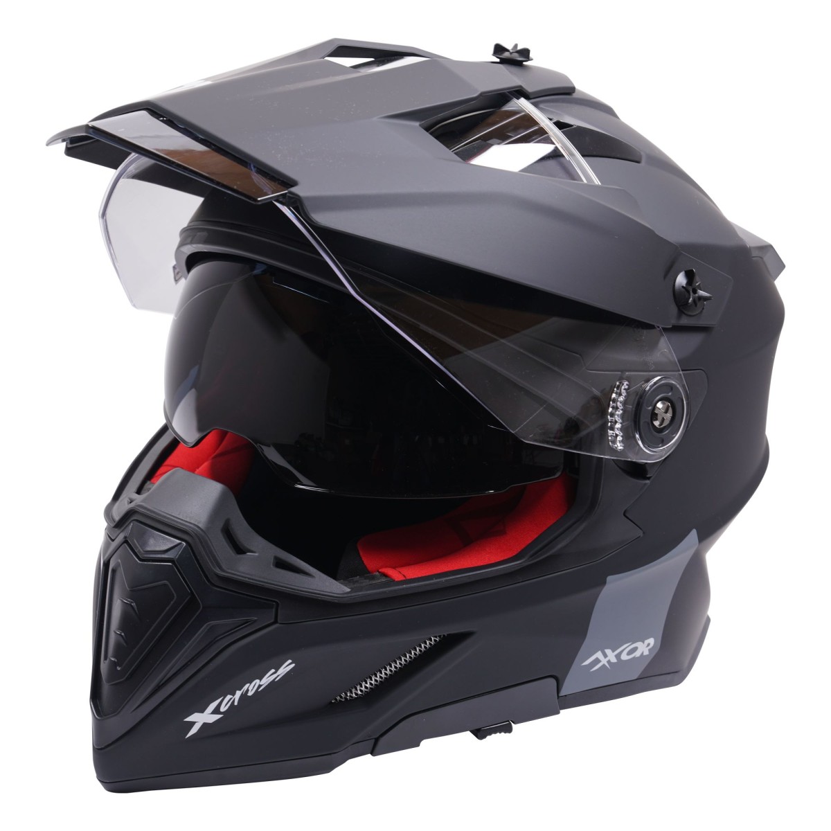 Axor X-Cross Adventure Full Face Motorcycle Helmet in Matt Black ...