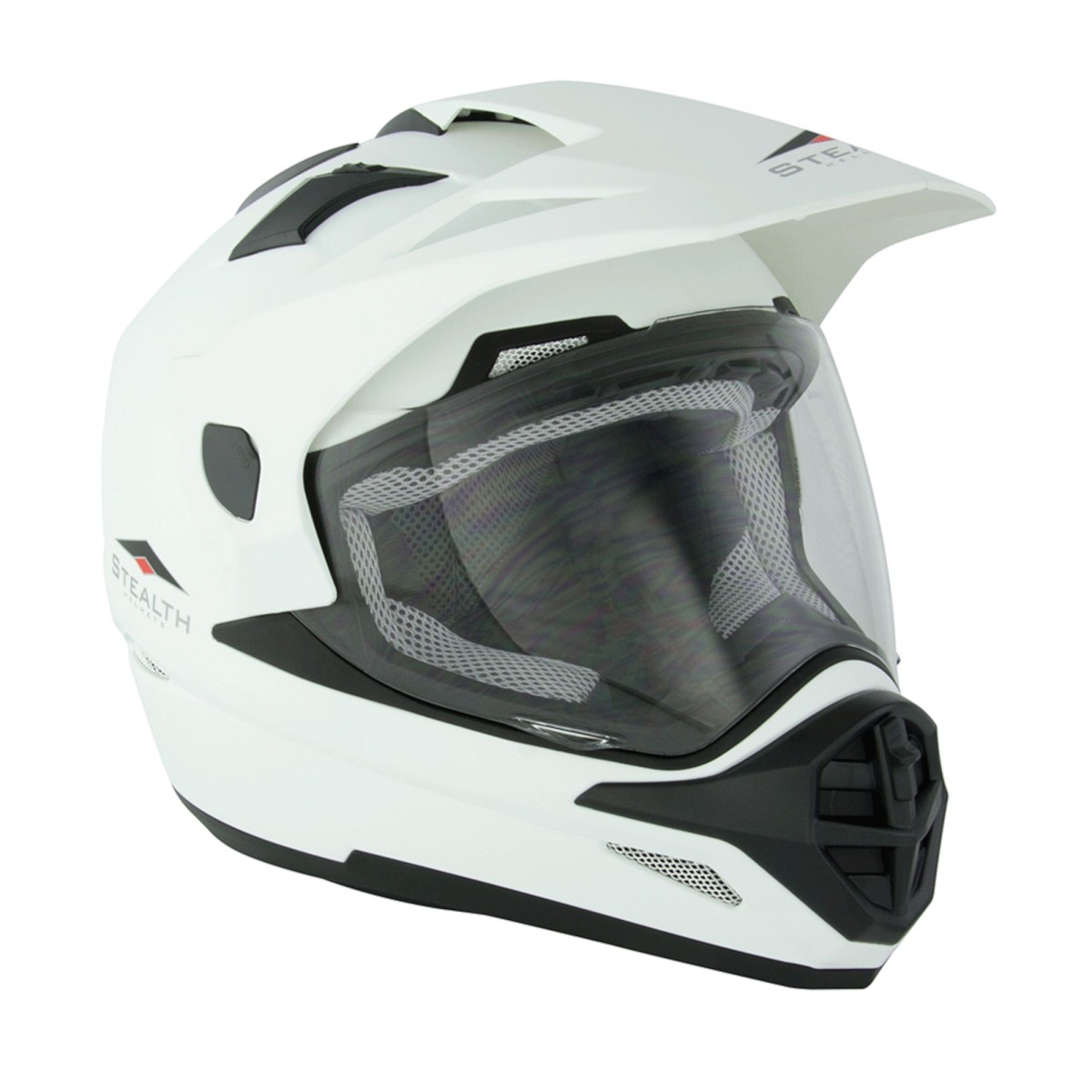 Stealth Crash Helmet HD009 Dual Sport & Adventure in Gloss White ...
