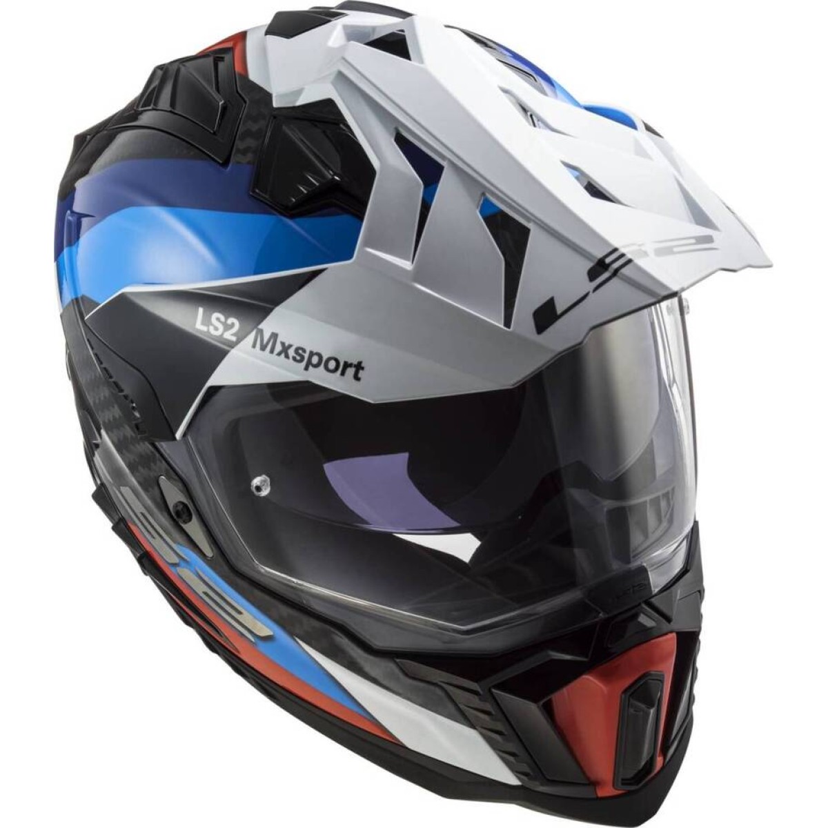 LS2 MX701 Explorer Carbon Adventure Frontier Black & Blue Bike Crash ...