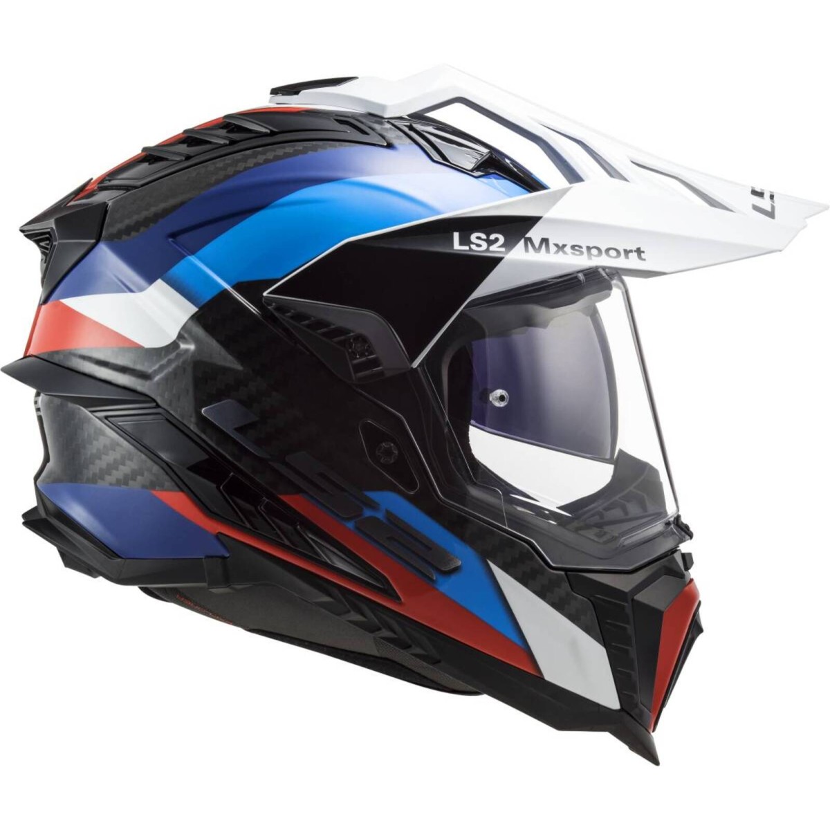 LS2 MX701 Explorer Carbon Adventure Frontier Black & Blue Bike Crash ...