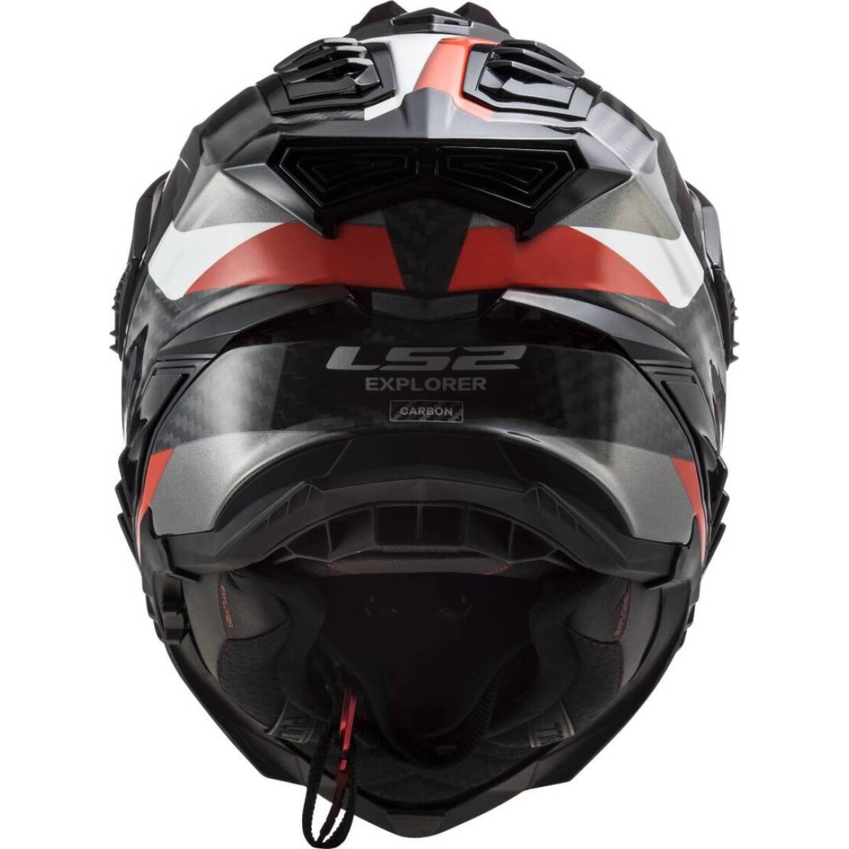 LS2 MX701 Explorer Carbon Adventure Frontier Titanium & Red Bike Crash ...