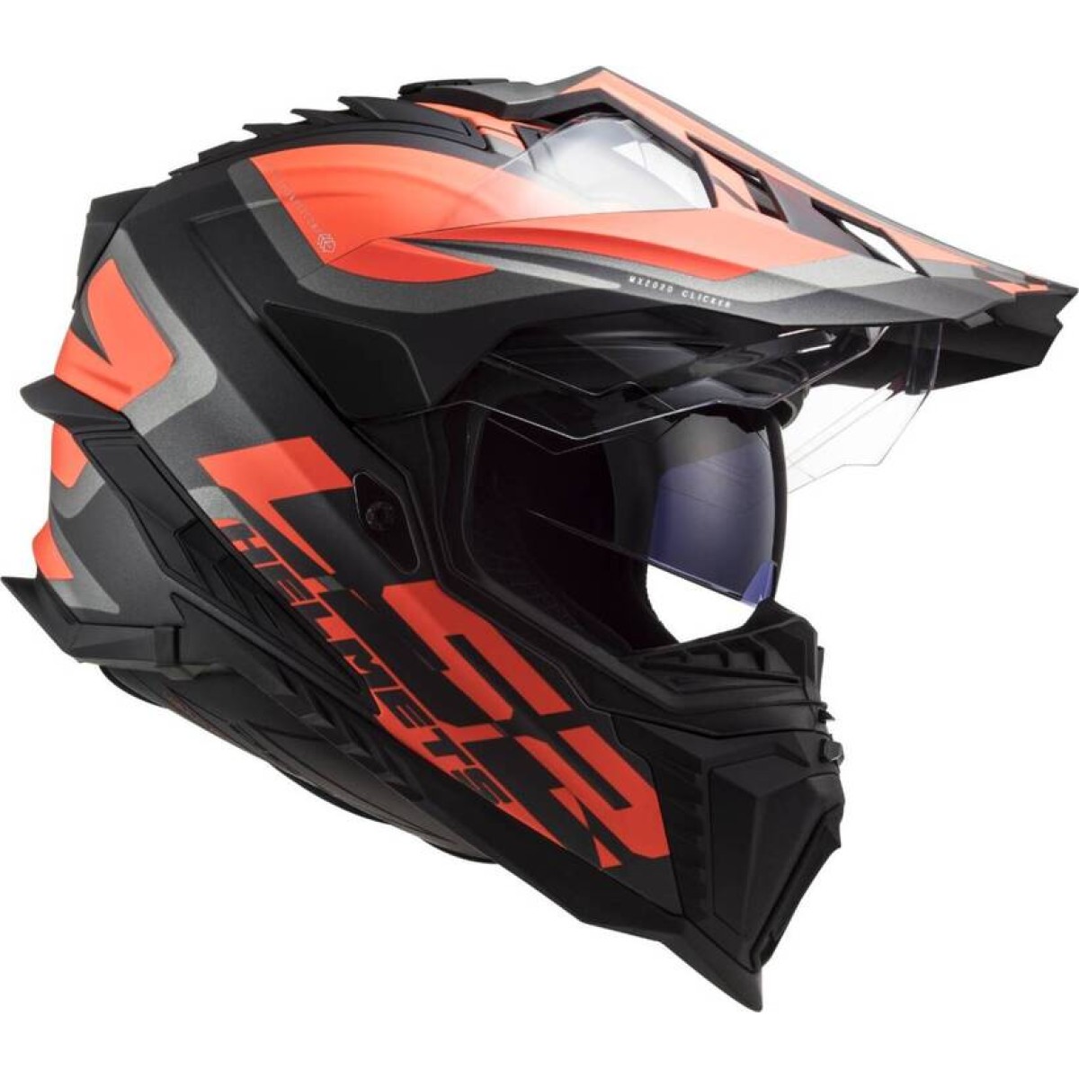 LS2 MX701 Explorer Alter Matt Black & Orange Adventure Bike Crash ...