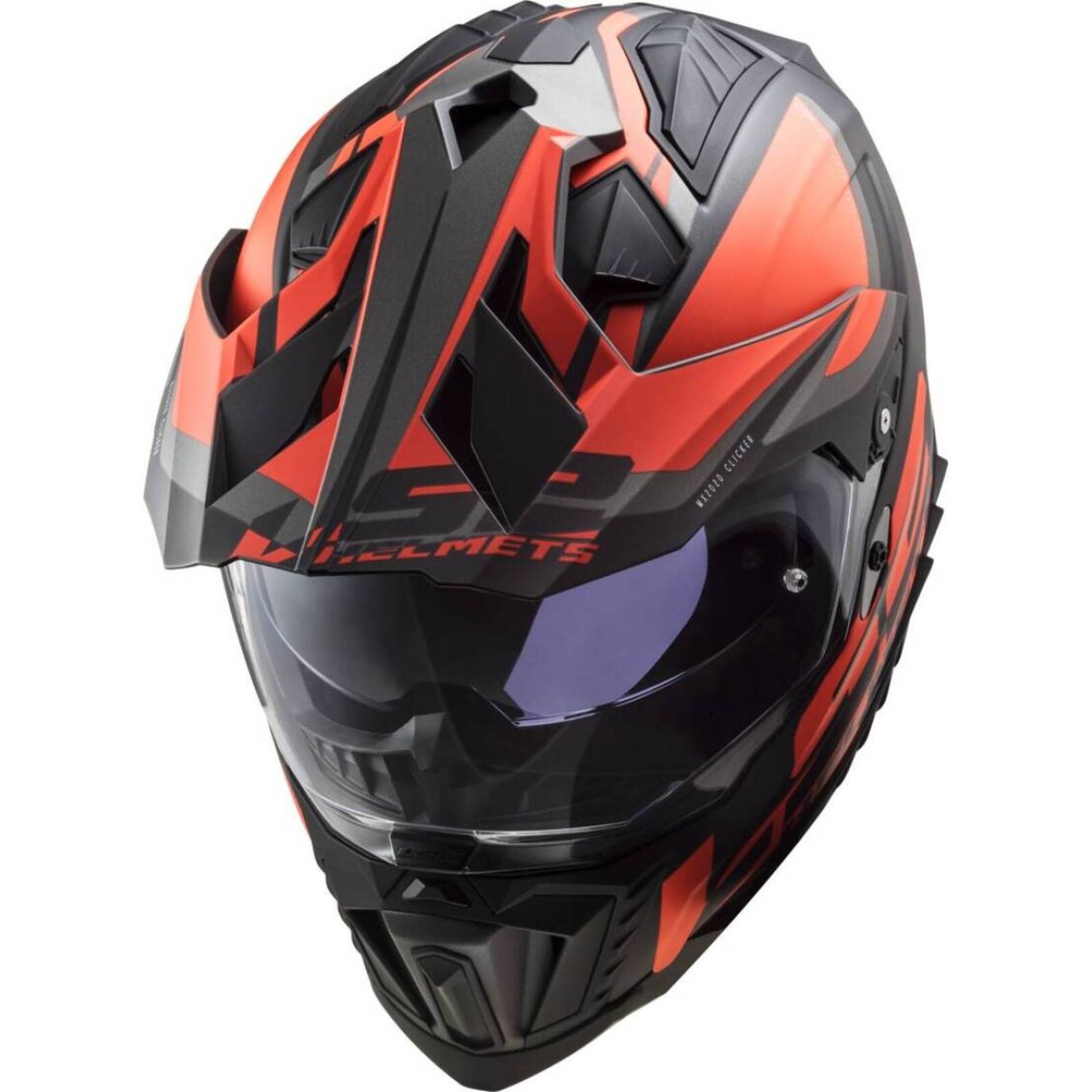 LS2 MX701 Explorer Alter Matt Black & Orange Adventure Bike Crash ...