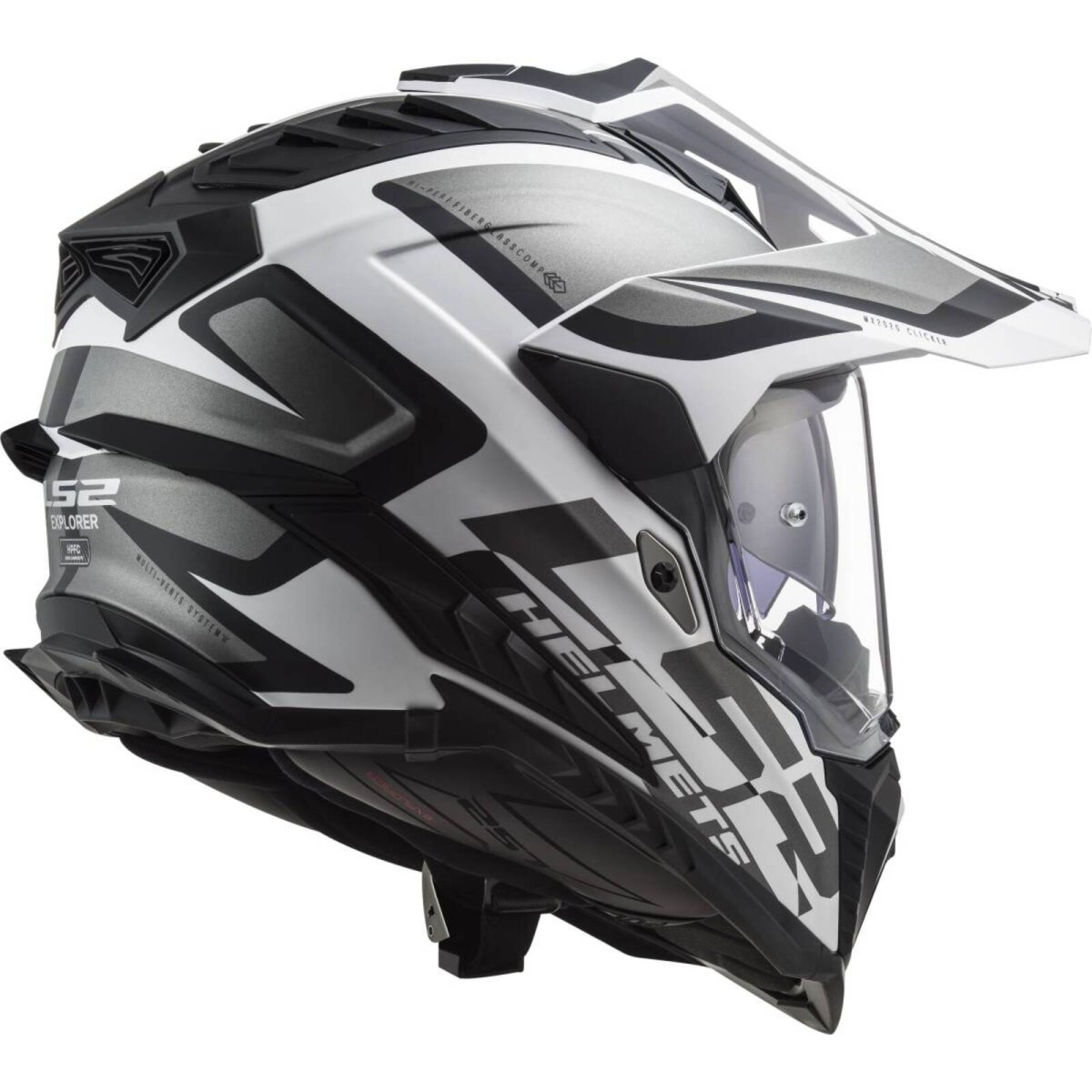 LS2 MX701 Explorer Alter Matt Black & White Adventure Bike Crash Helmet ...