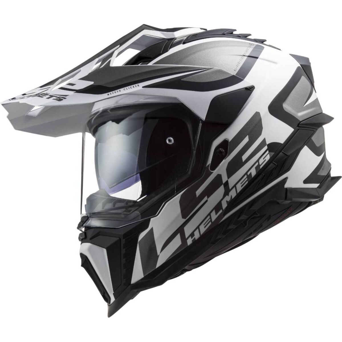 LS2 MX701 Explorer Alter Matt Black & White Adventure Bike Crash Helmet ...