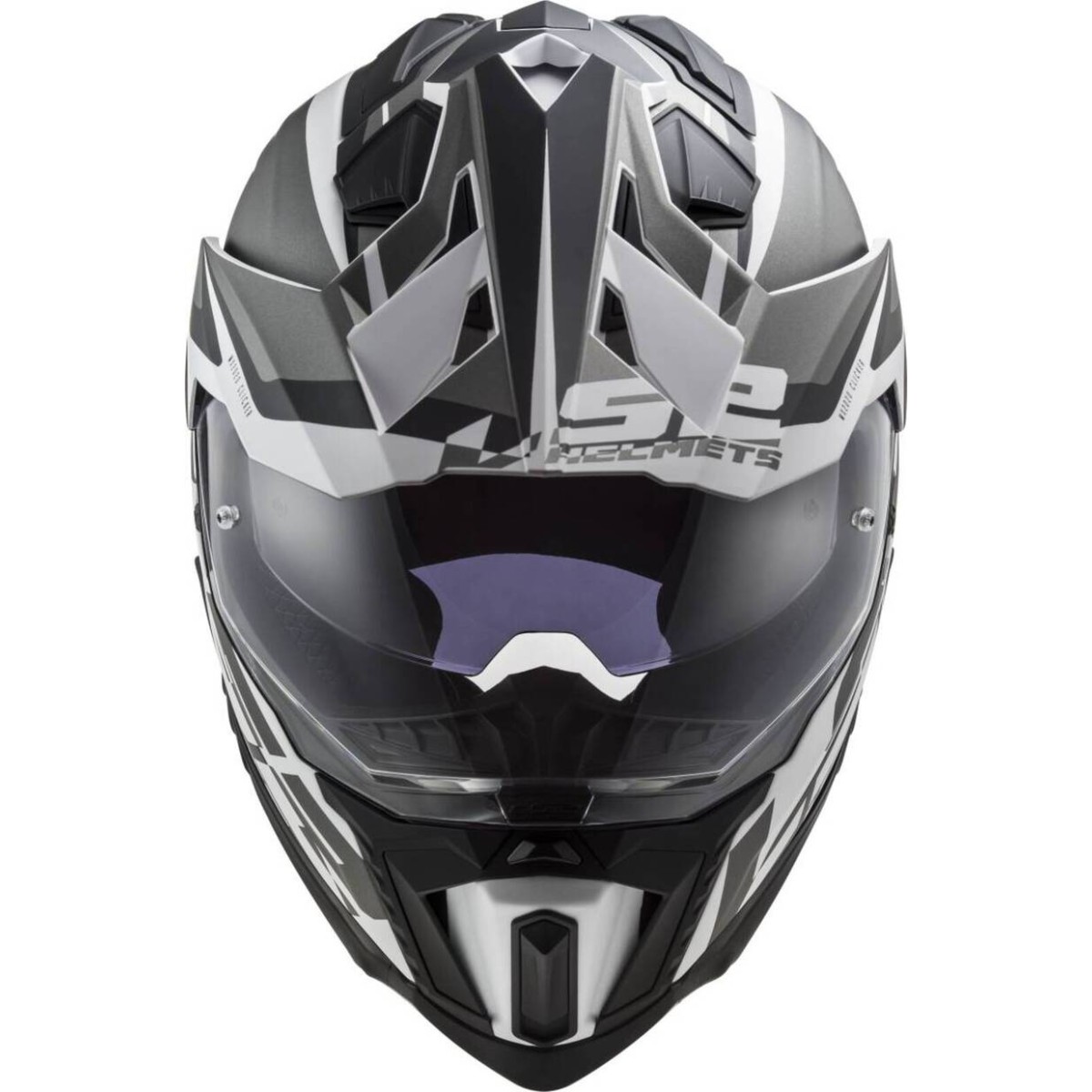 LS2 MX701 Explorer Alter Matt Black & White Adventure Bike Crash Helmet ...