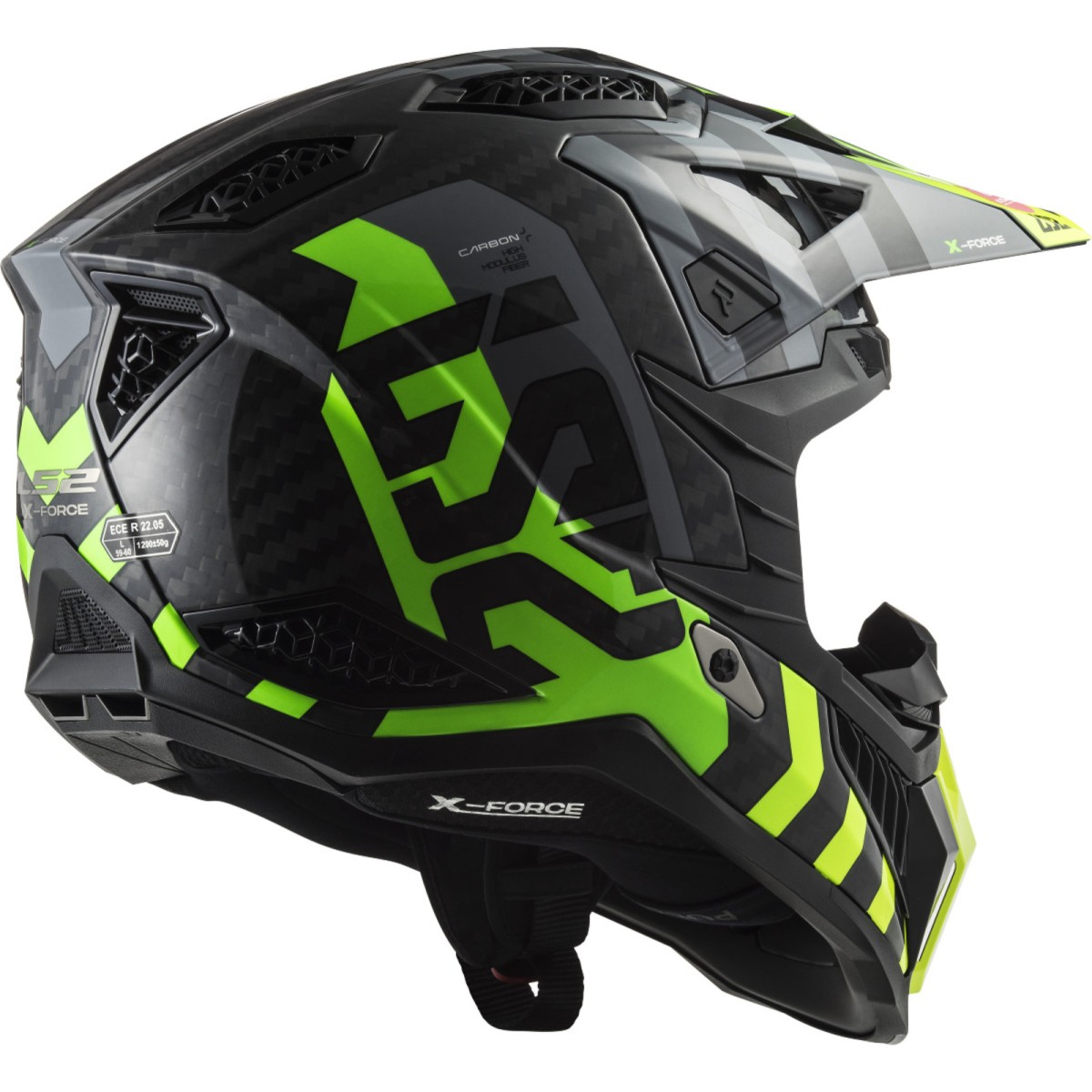 LS2 FMX708C X-Force Motocross Carbon Fibre Crash Helmet Available from ...