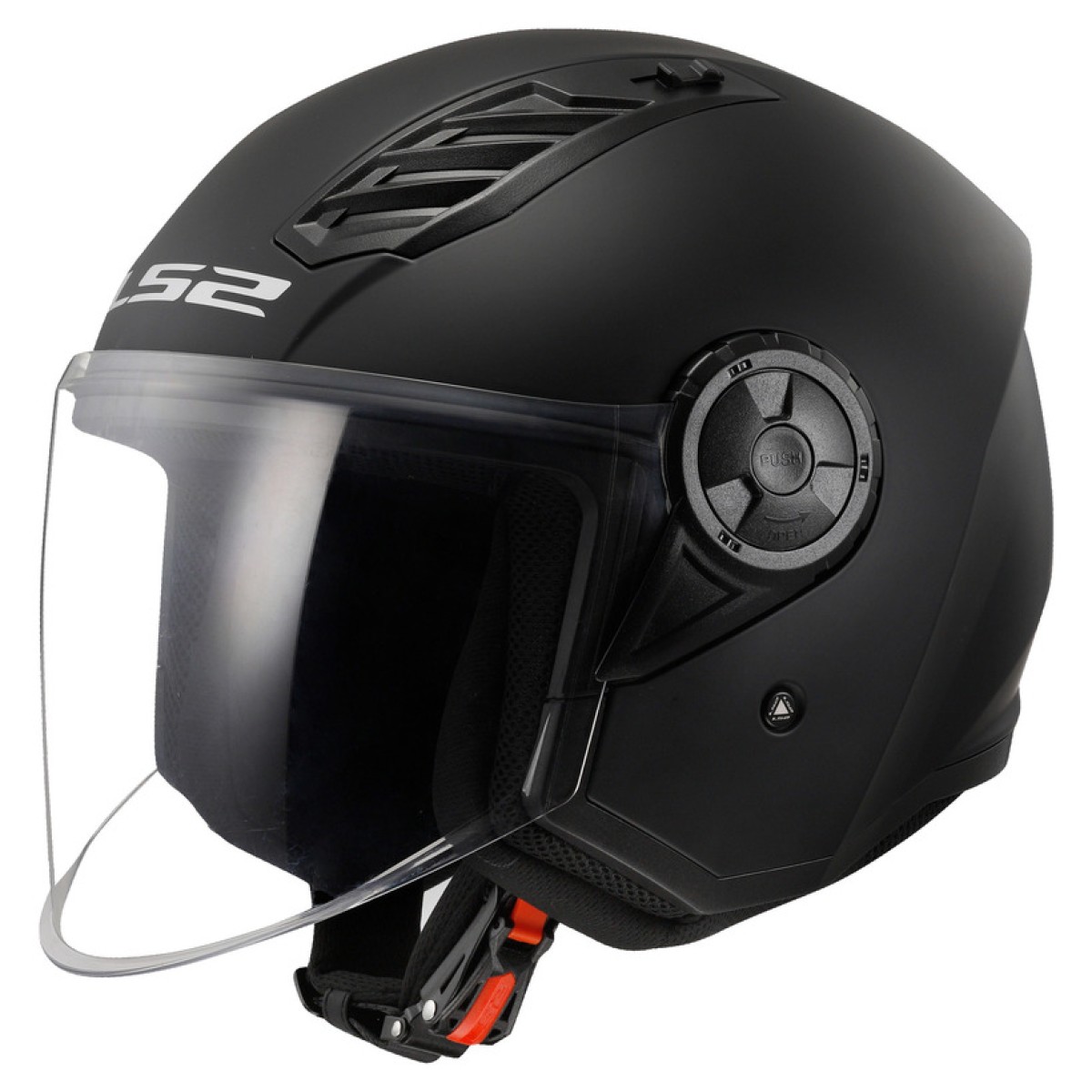 LS2 OF616 Airflow Matt Black Open Face Crash Helmet Available from ...