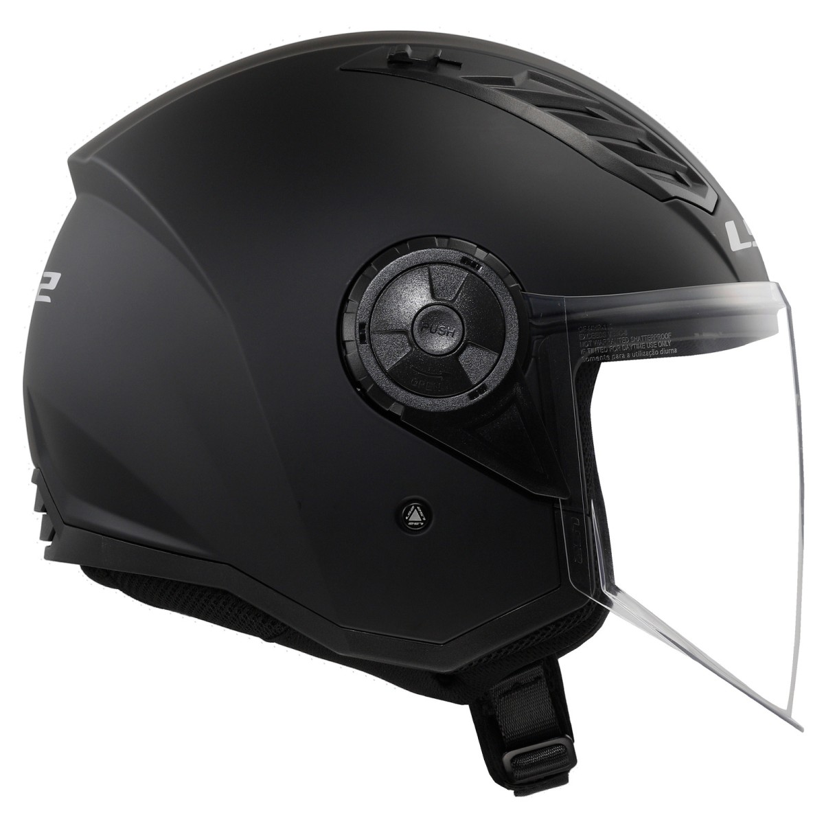 LS2 OF616 Airflow Matt Black Open Face Crash Helmet Available from ...
