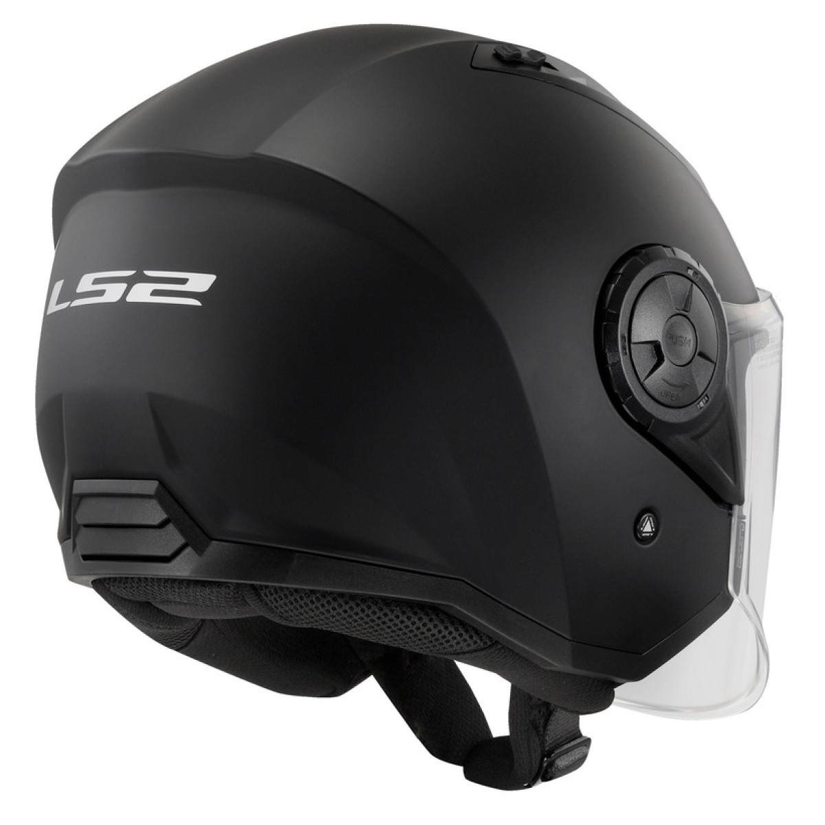 LS2 OF616 Airflow Matt Black Open Face Crash Helmet Available from ...
