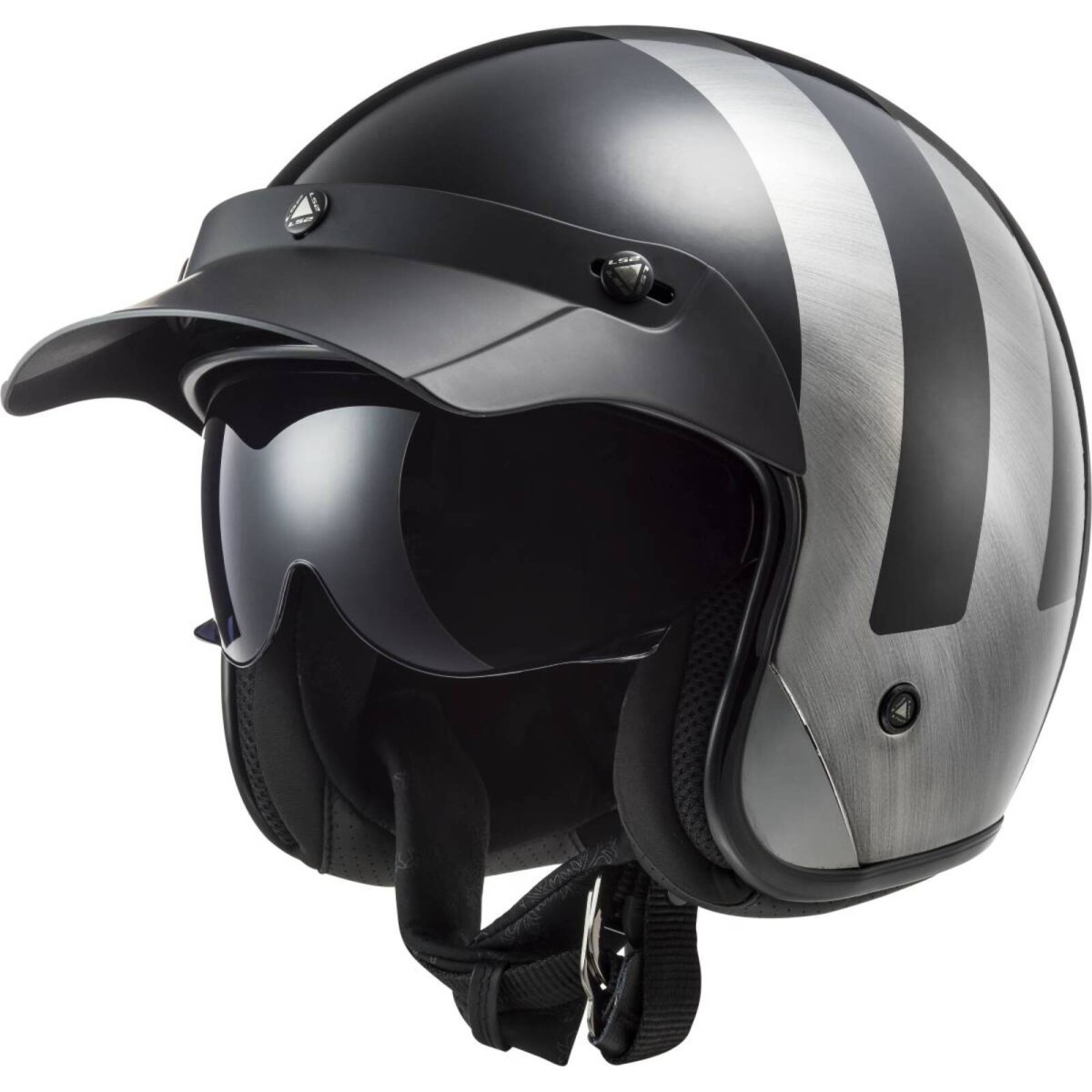 LS2 Bob II Lines Black Jeans Open Face Crash Helmet Available from ...