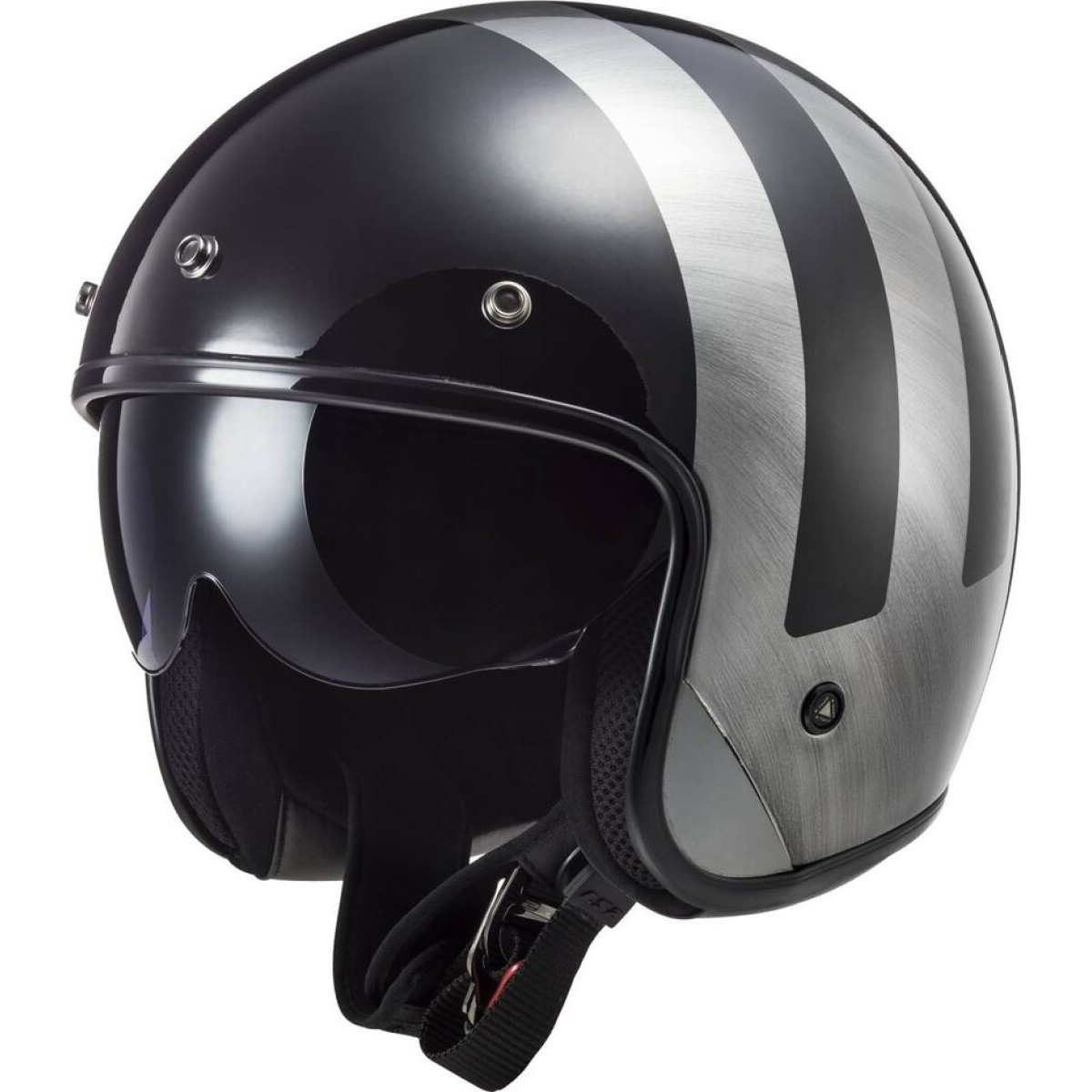 LS2 Bob II Lines Black Jeans Open Face Crash Helmet Available from ...