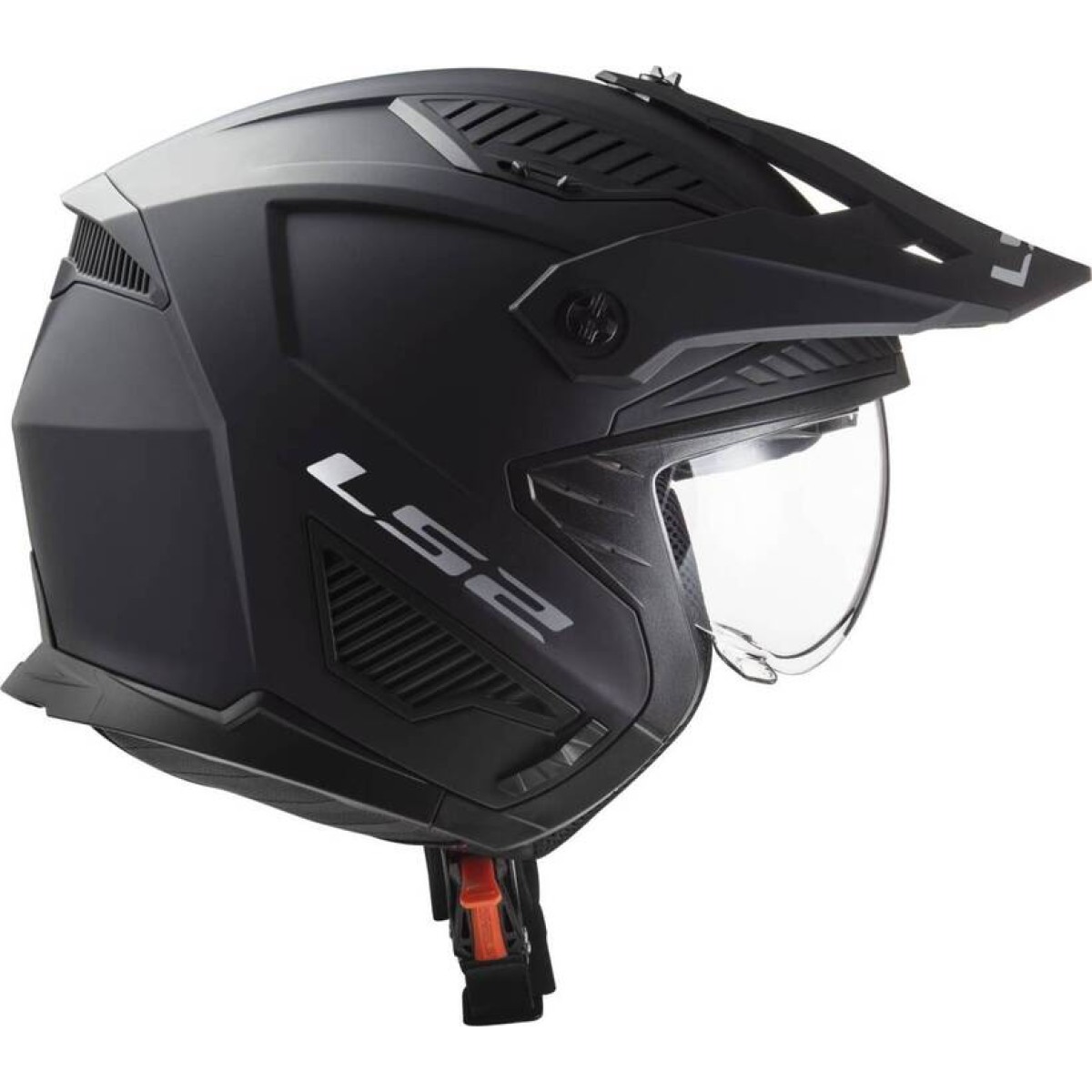 LS2 OF606 Drifter Matt Black Open Face Crash Helmet Available from ...
