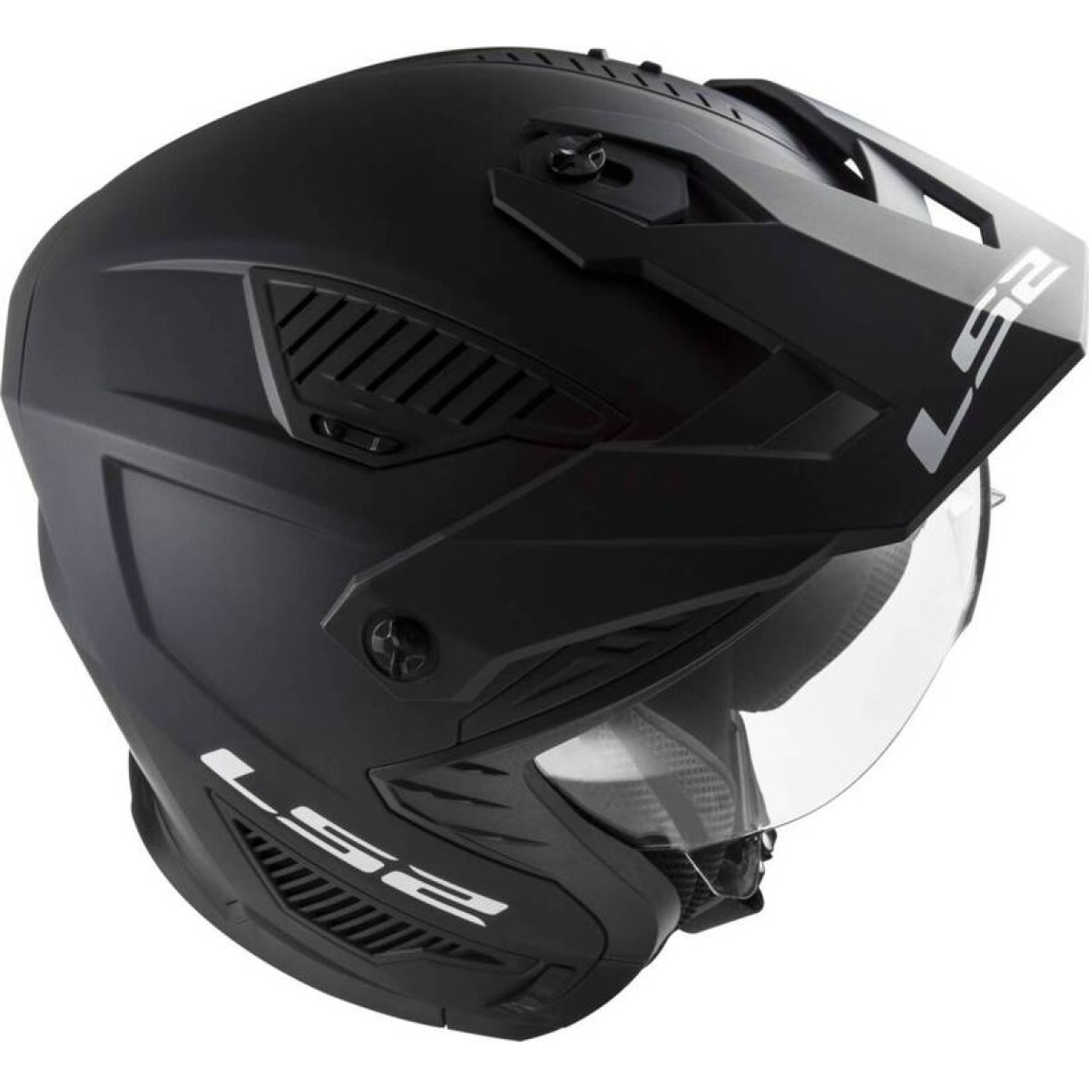 LS2 OF606 Drifter Matt Black Open Face Crash Helmet Available from ...