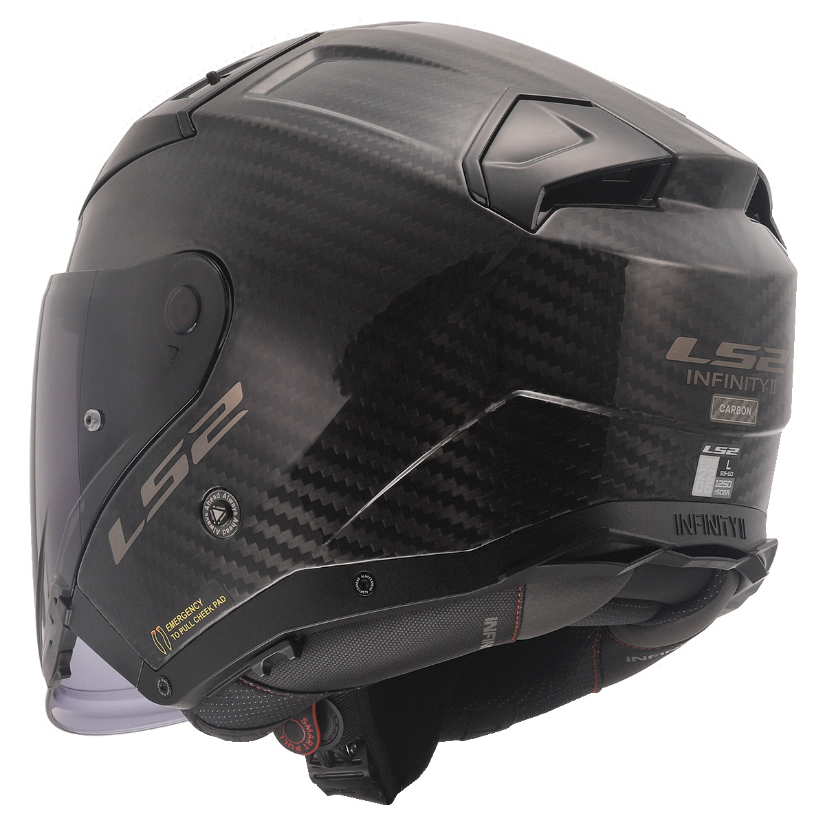LS2 OF 603 iNFINITY II Carbon Open Face Crash Helmet Available from ...