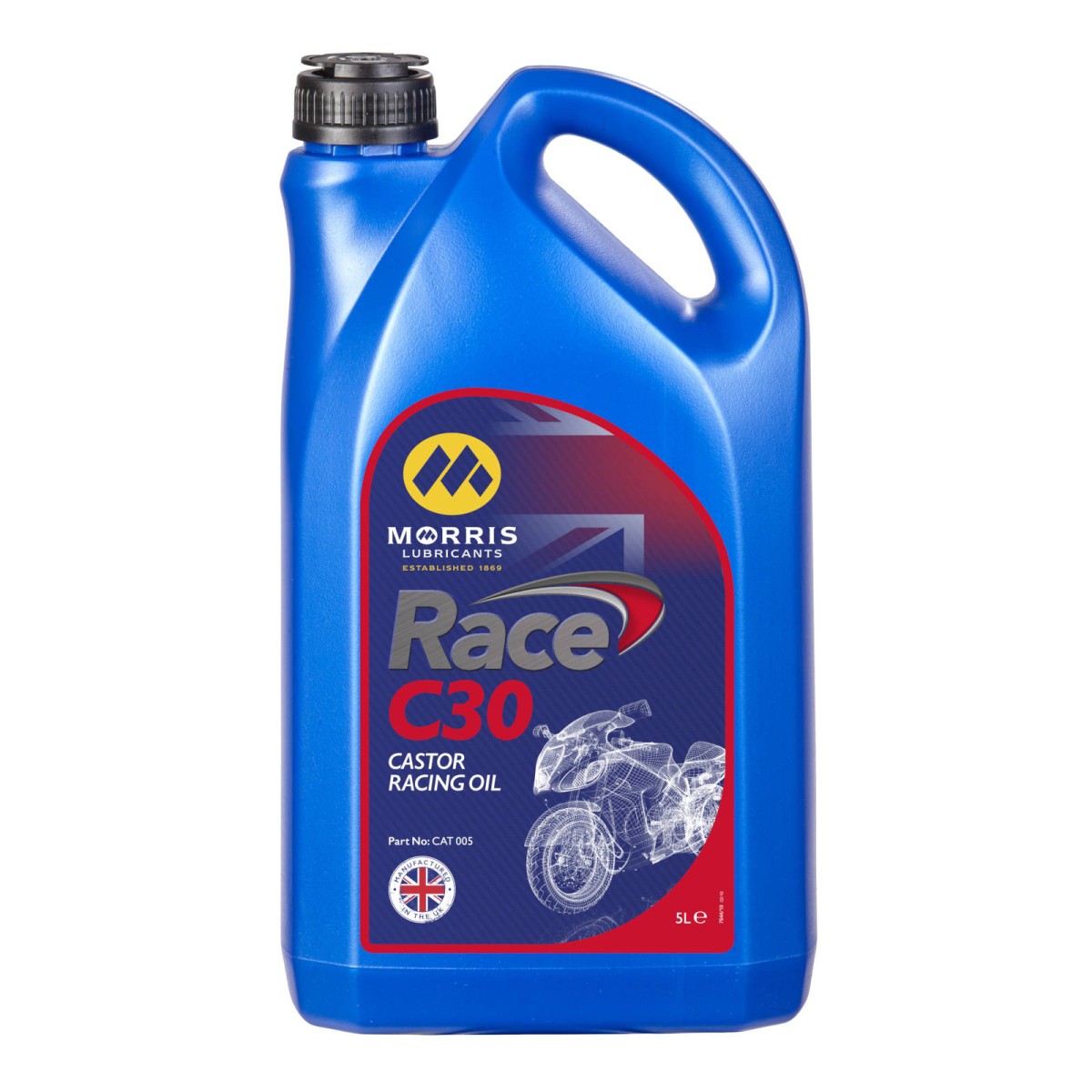 Morris Lubricants Race C30 Caastor Based SAE30 Monograde Oil, 5 Litre ...